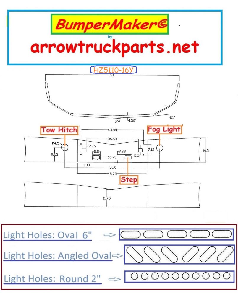 BumperMaker: Peterbilt 579 Set Back Axle Chrome Replacement Bumper
